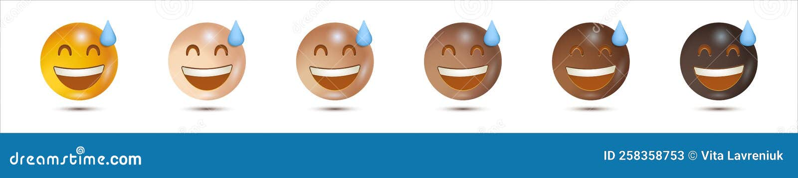 Realistic Emoticon. Isolated in White Background. Vector Emoji. Stock ...