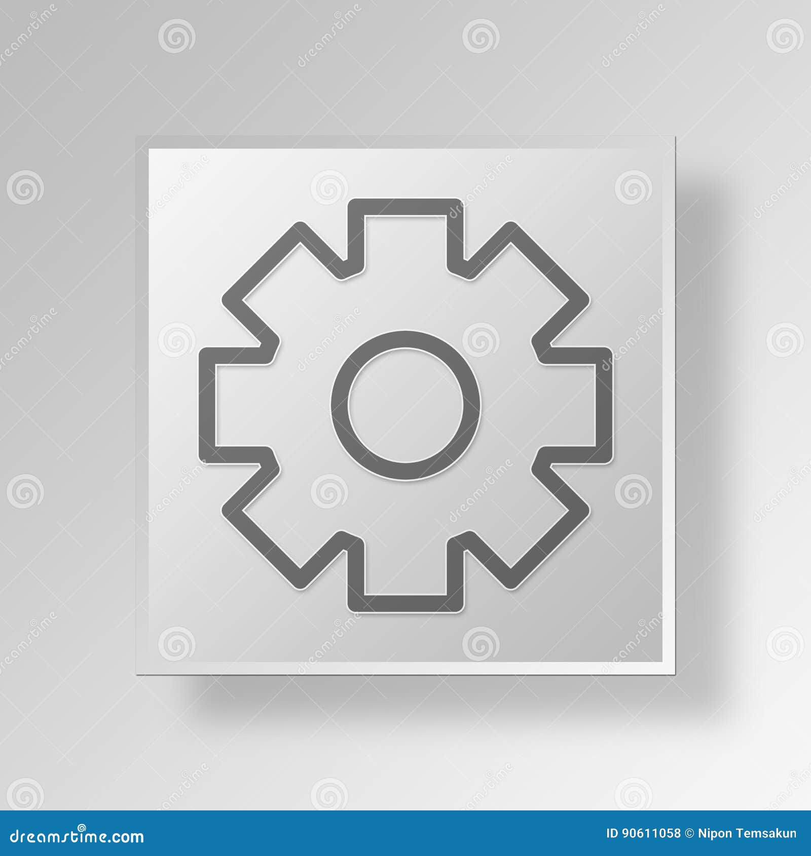 3D Settings Icon Business Concept Stock Illustration - Illustration of ...