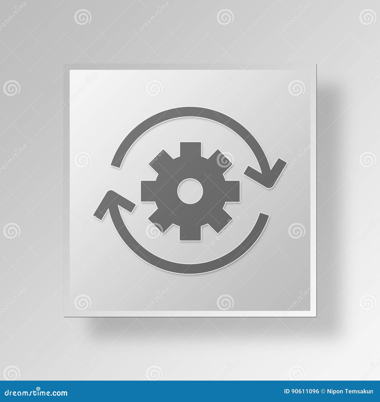 3D Settings Icon Business Concept Stock Illustration - Illustration of ...