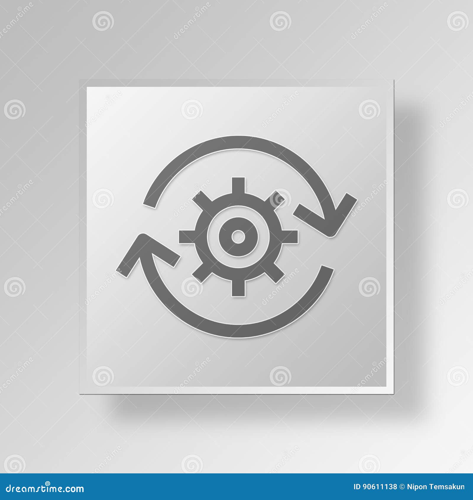 3D Settings Icon Business Concept Stock Illustration - Illustration of ...