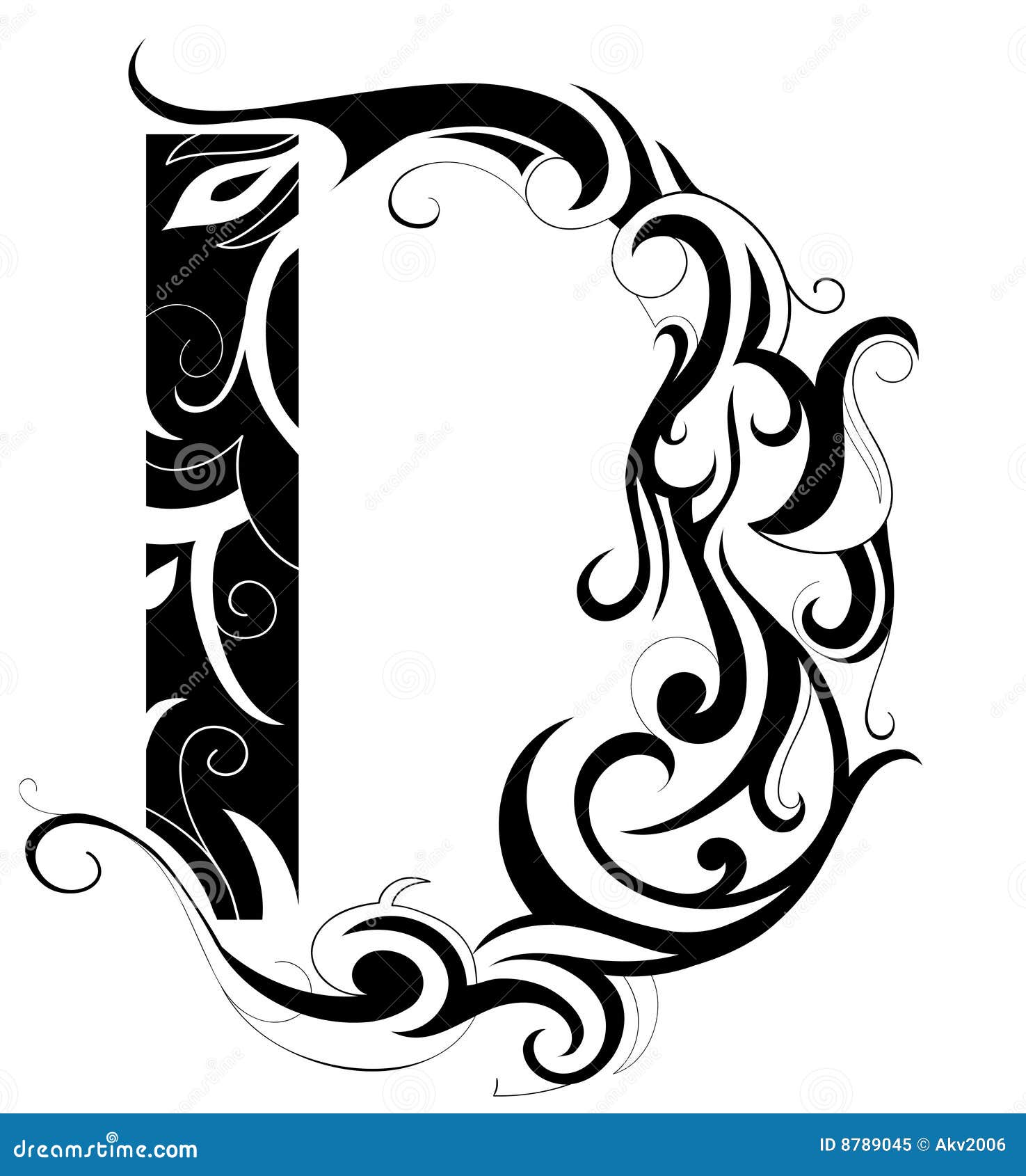 D shape stock vector. Illustration of decoration, floral - 8789045