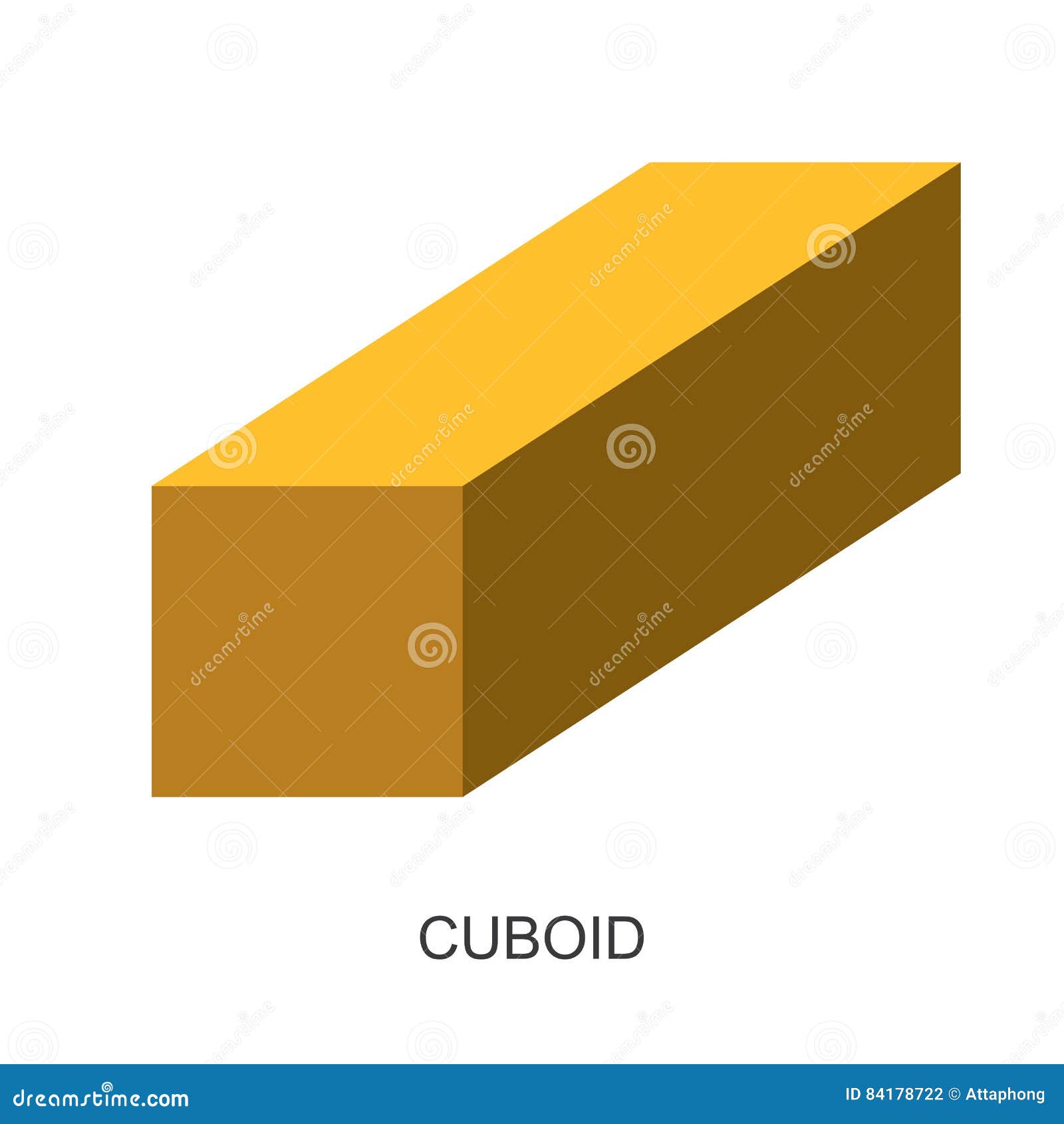 3d shape-cuboid vector stock vector. Illustration of flashcard - 84178722
