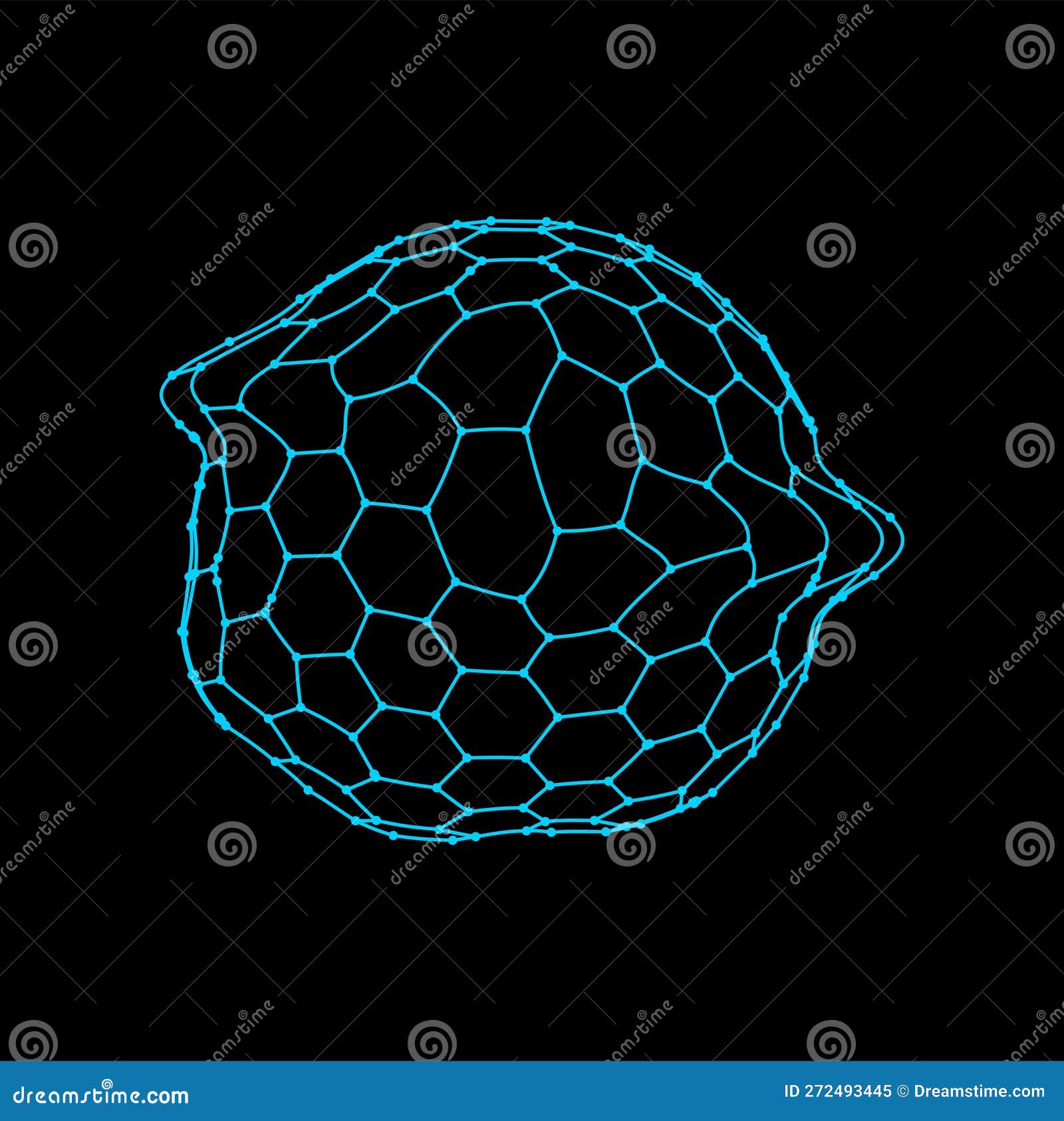 3D Shape, Futuristic Science Visualization Sphere Stock Illustration ...