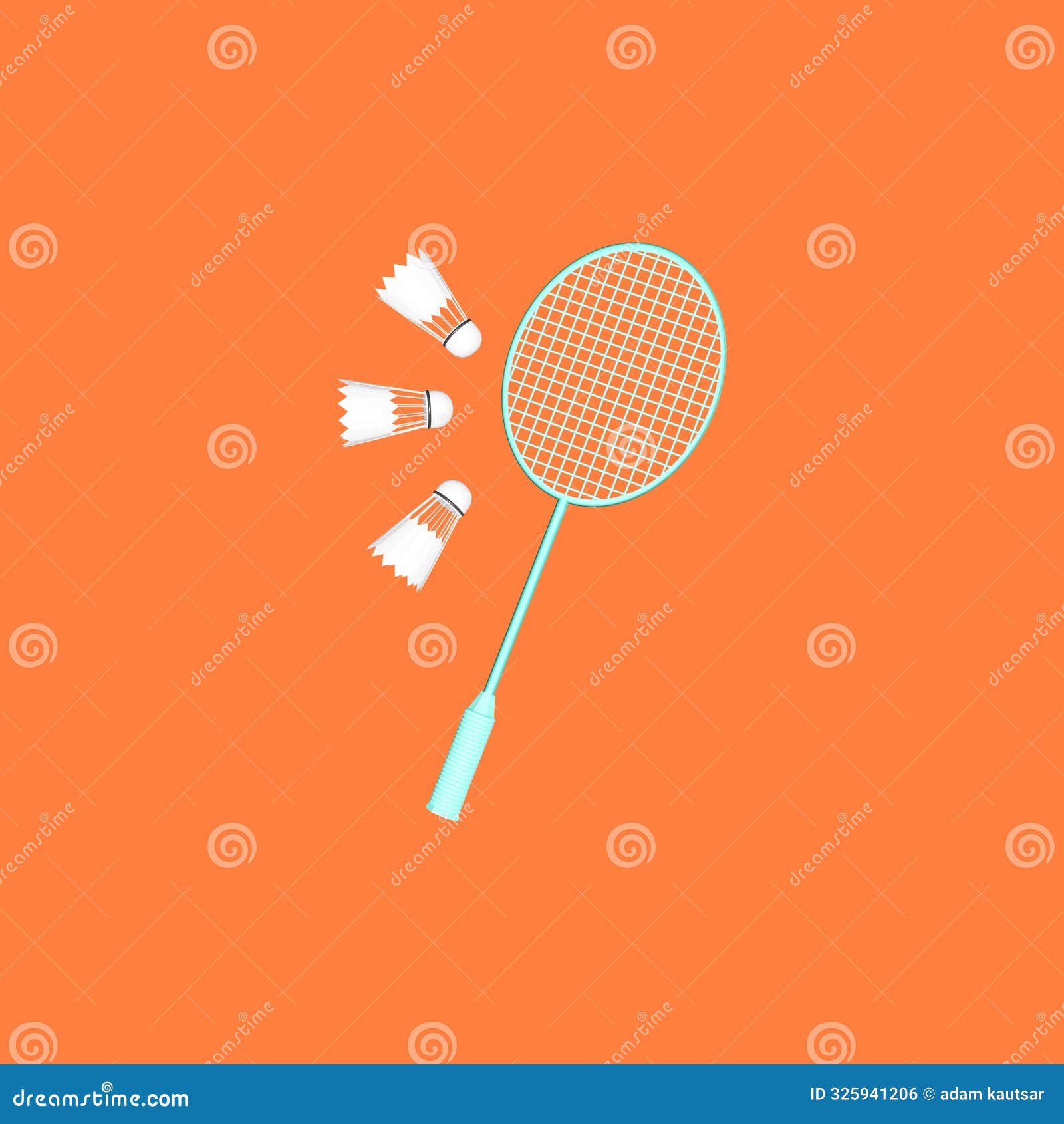 3D Shape Illustration of a Badminton Racket Stock Illustration ...