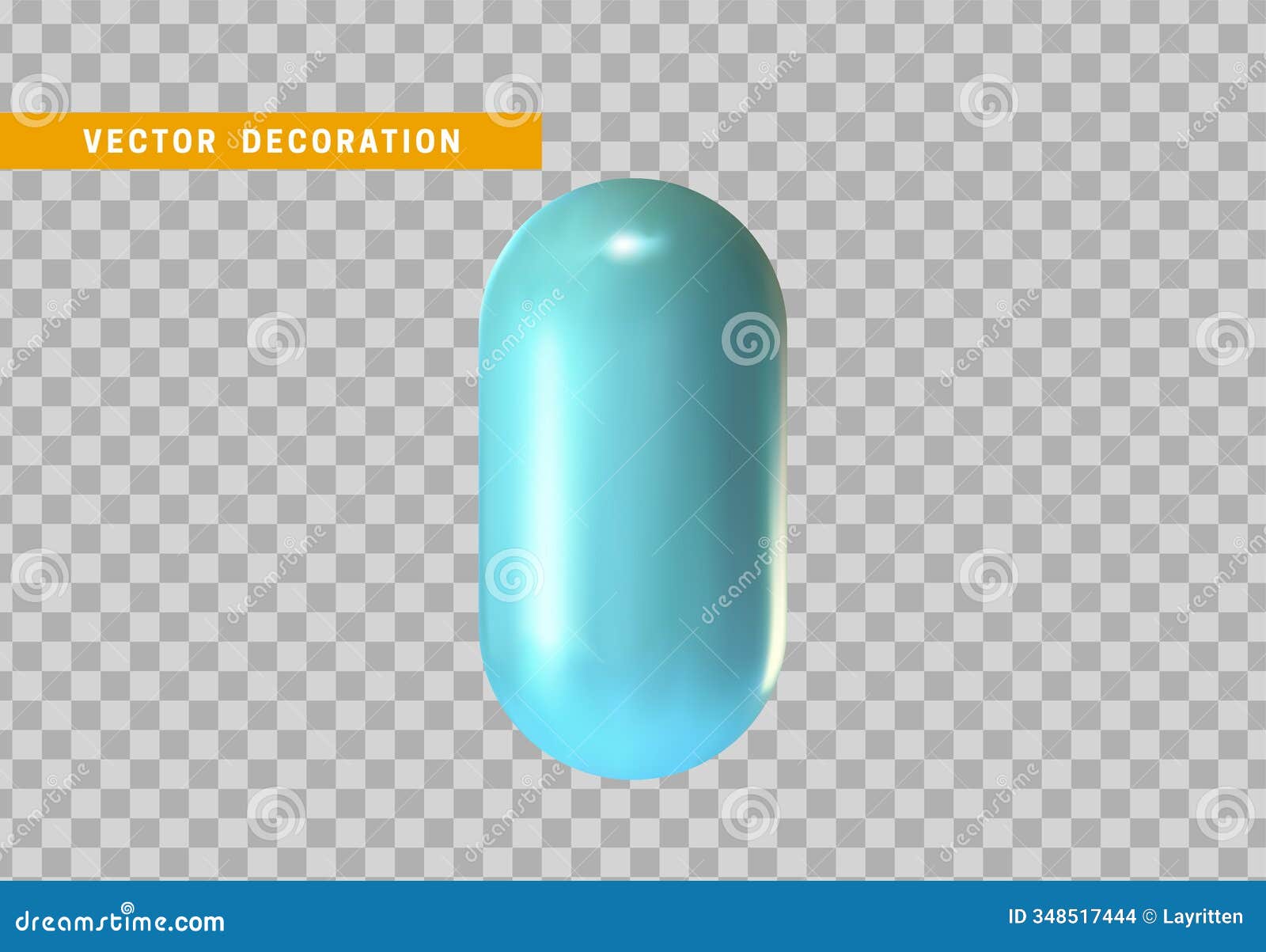 3d Shape Isolated Blue Capsule on Transparent Background Stock ...