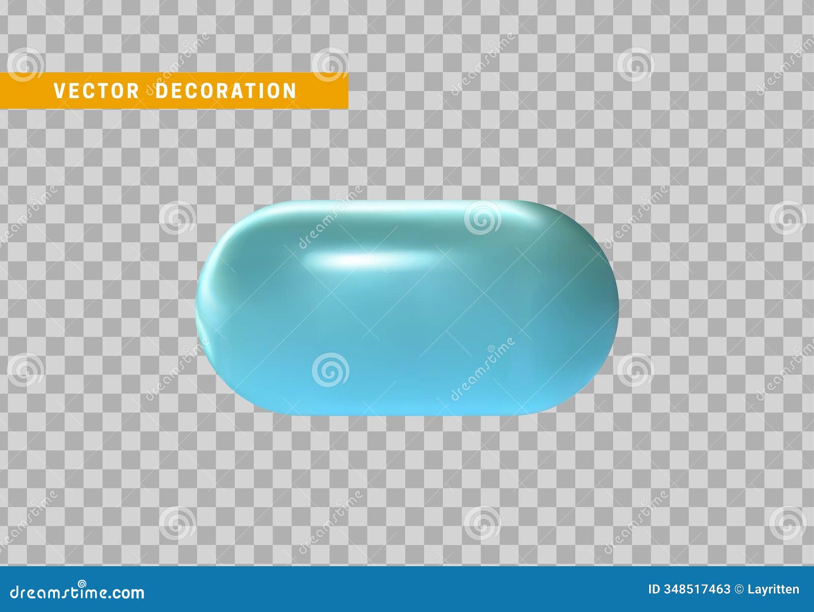 3d Shape Isolated Blue Capsule on Transparent Background Stock ...