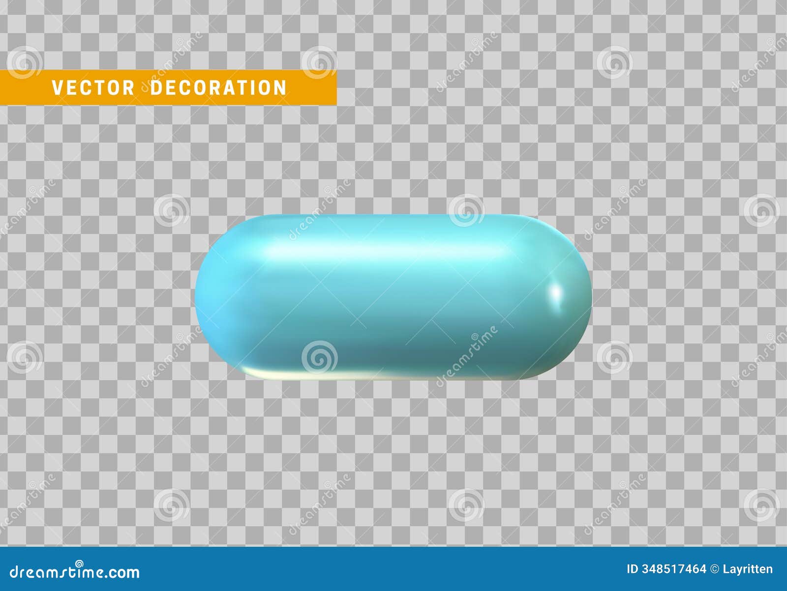 3d Shape Isolated Blue Capsule on Transparent Background Stock ...