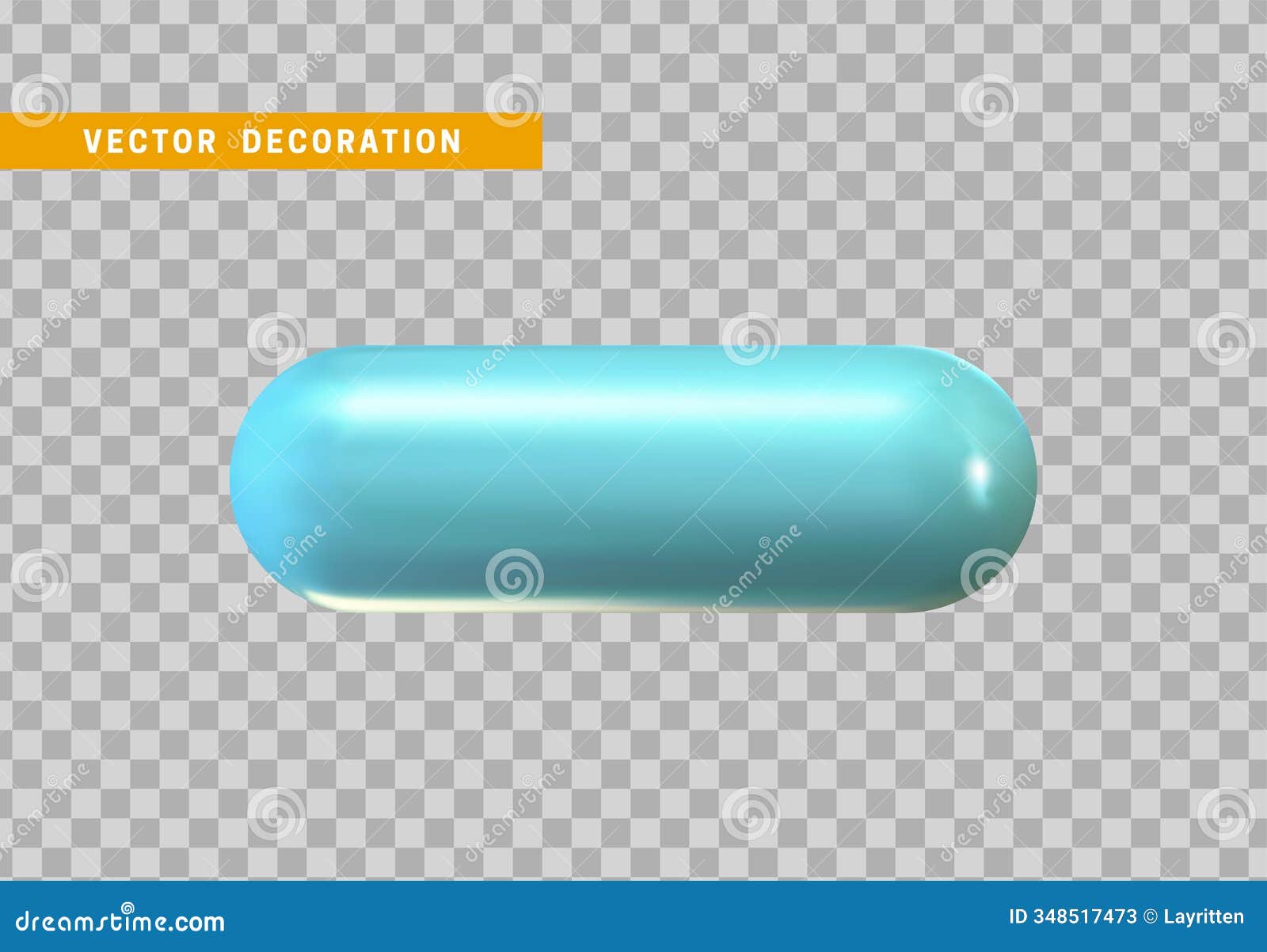 3d Shape Isolated Blue Capsule on Transparent Background Stock ...