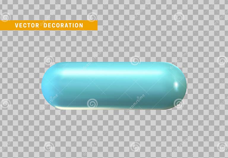 3d Shape Isolated Blue Capsule on Transparent Background Stock ...
