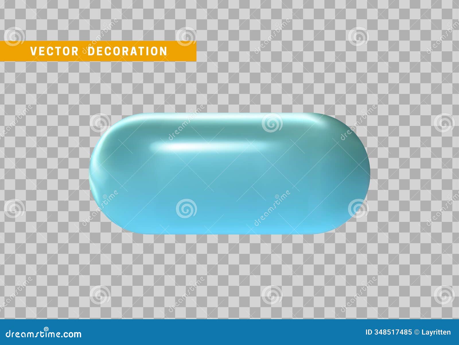 3d Shape Isolated Blue Capsule on Transparent Background Stock ...