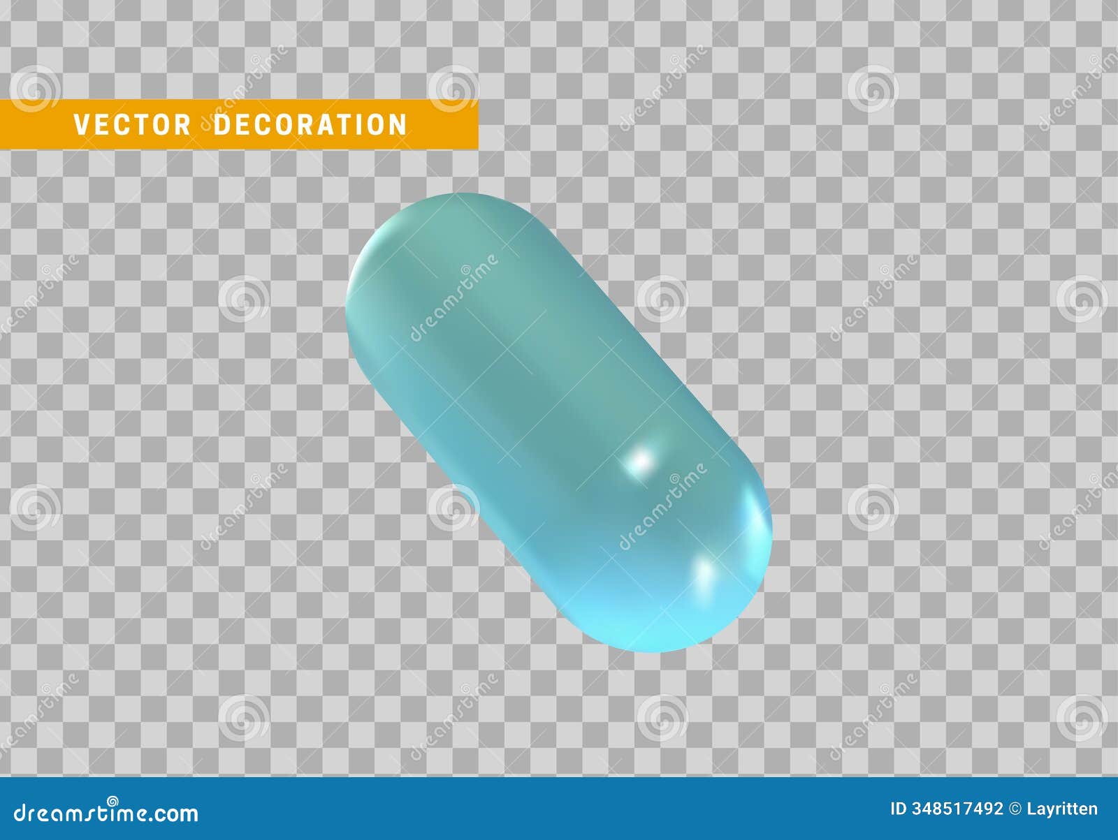 3d Shape Isolated Blue Capsule on Transparent Background Stock ...
