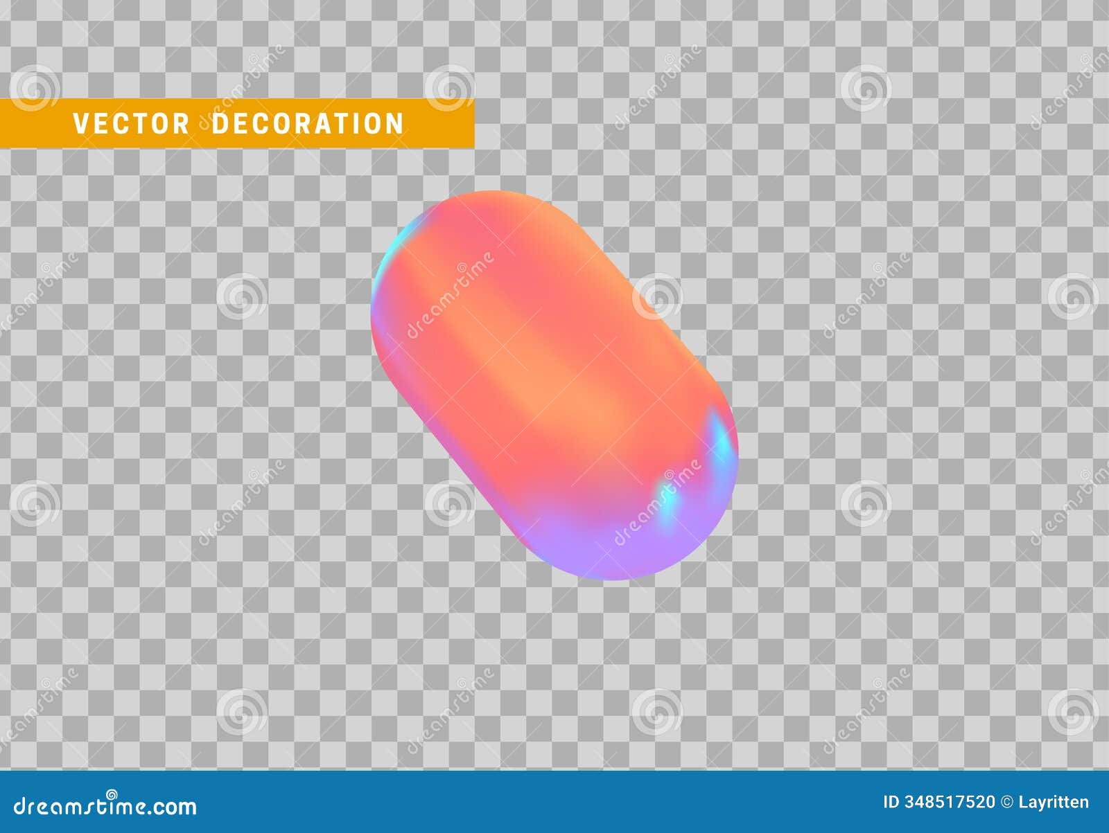 3d Shape Isolated Capsule on Transparent Background Stock Illustration ...