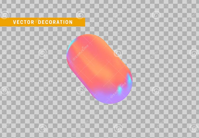 3d Shape Isolated Capsule on Transparent Background Stock Illustration ...