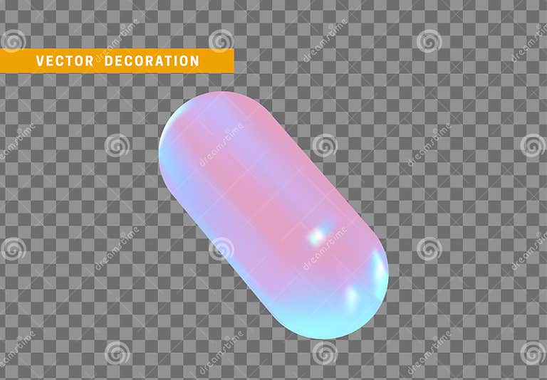3d Shape Isolated Capsule on Transparent Background Stock Illustration ...