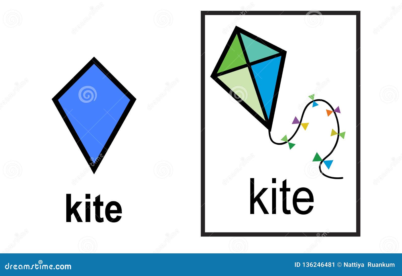 2D Shape Matching Shape To Real Life Object on White Background Vector ...