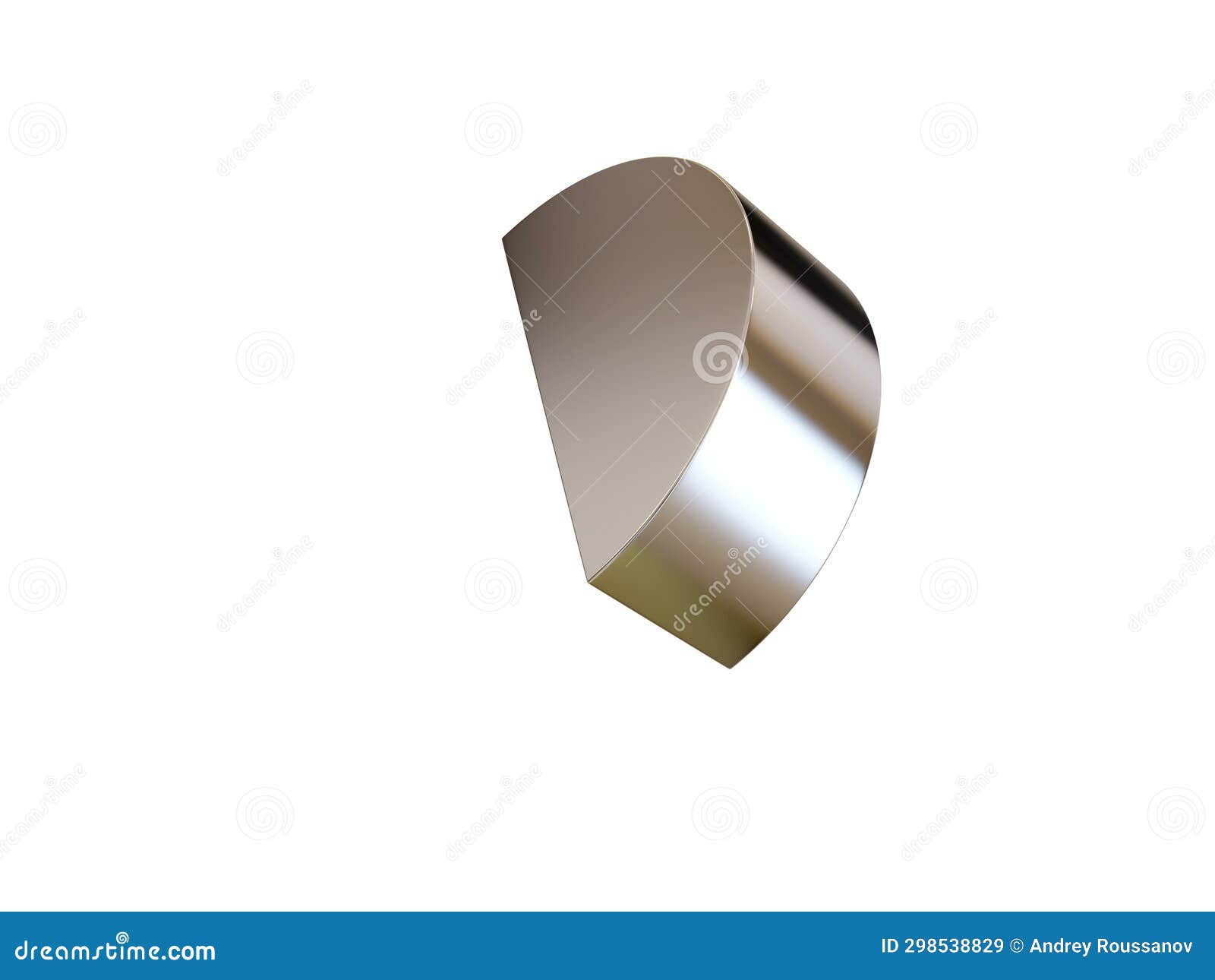 3d Shape, Metal Geometric Figure. 3d Render. Stock Illustration ...