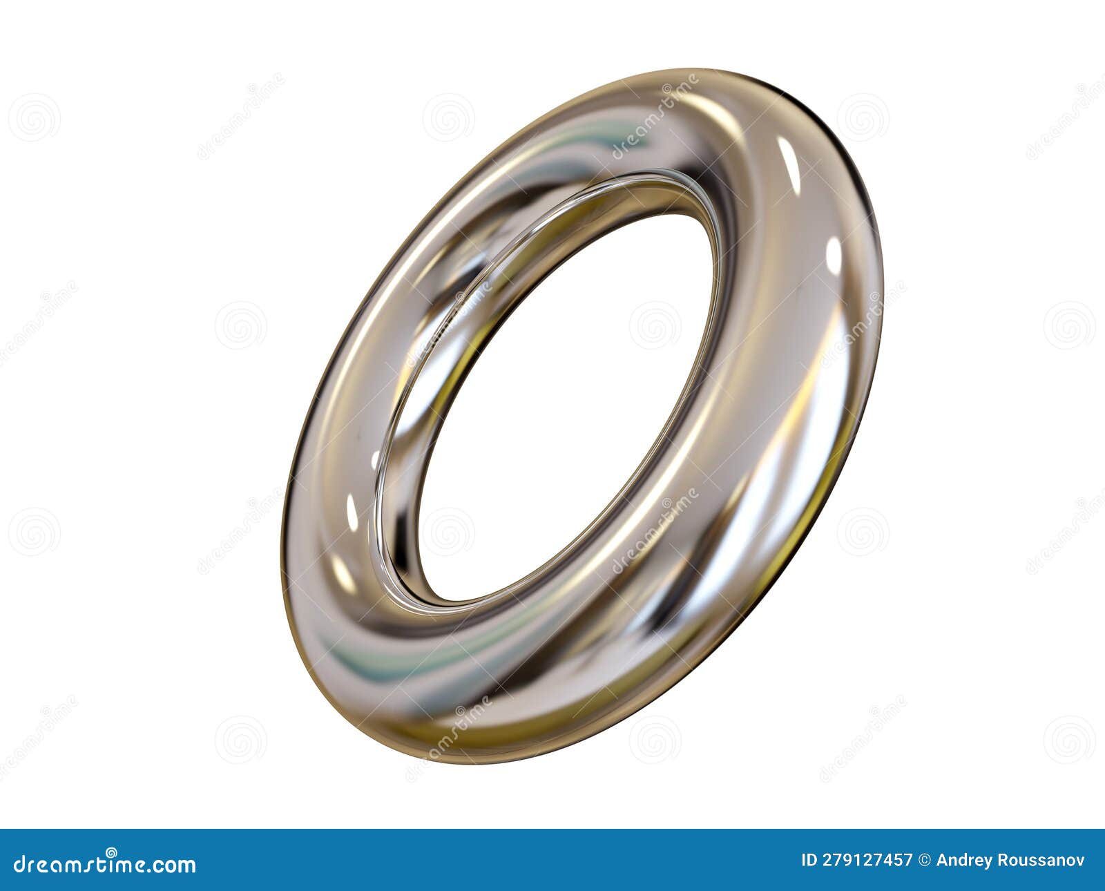 3d Shape, Metal Geometric Figure. 3d Render. Stock Illustration ...