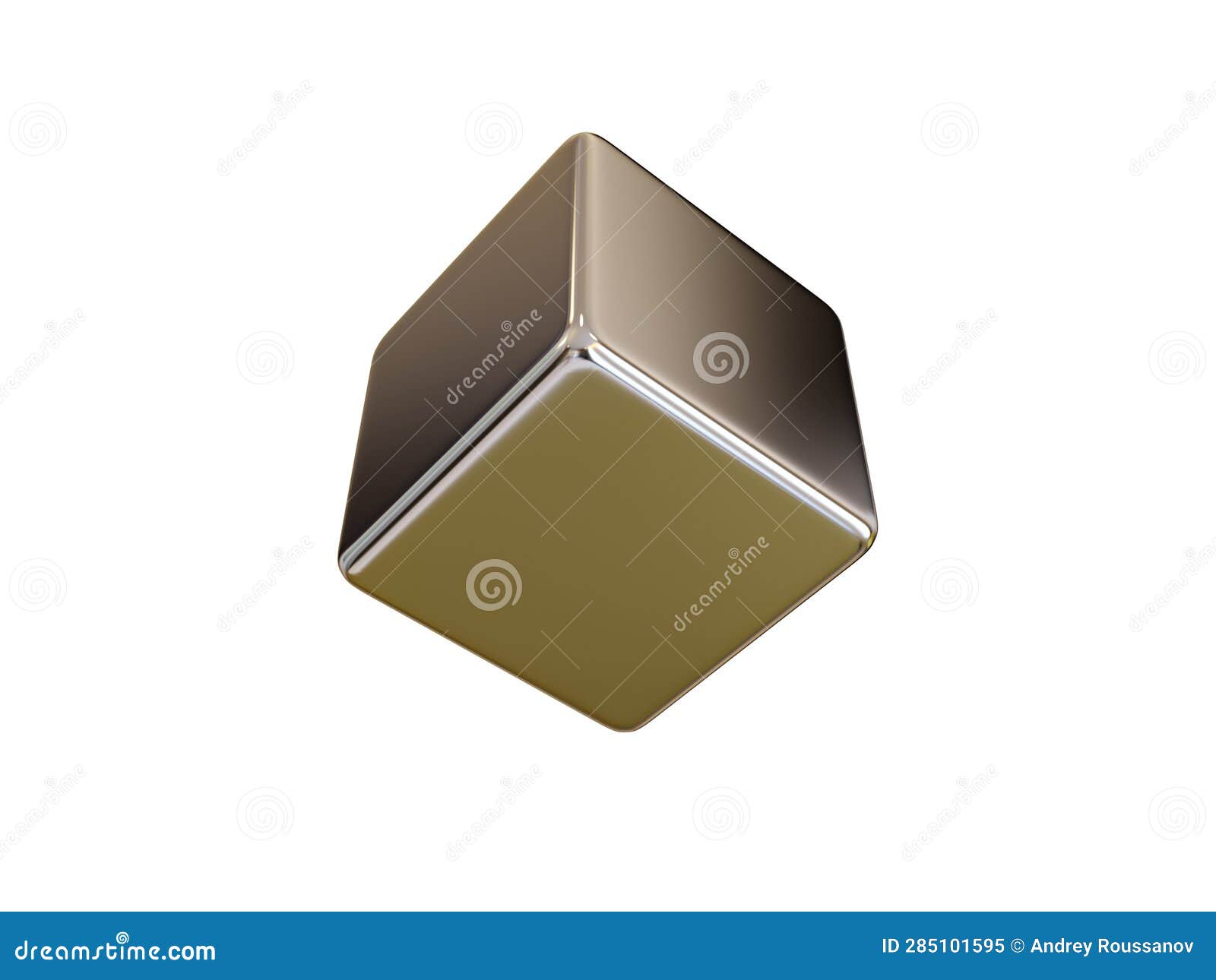 3d Shape, Metal Geometric Figure. 3d Render. Stock Illustration ...