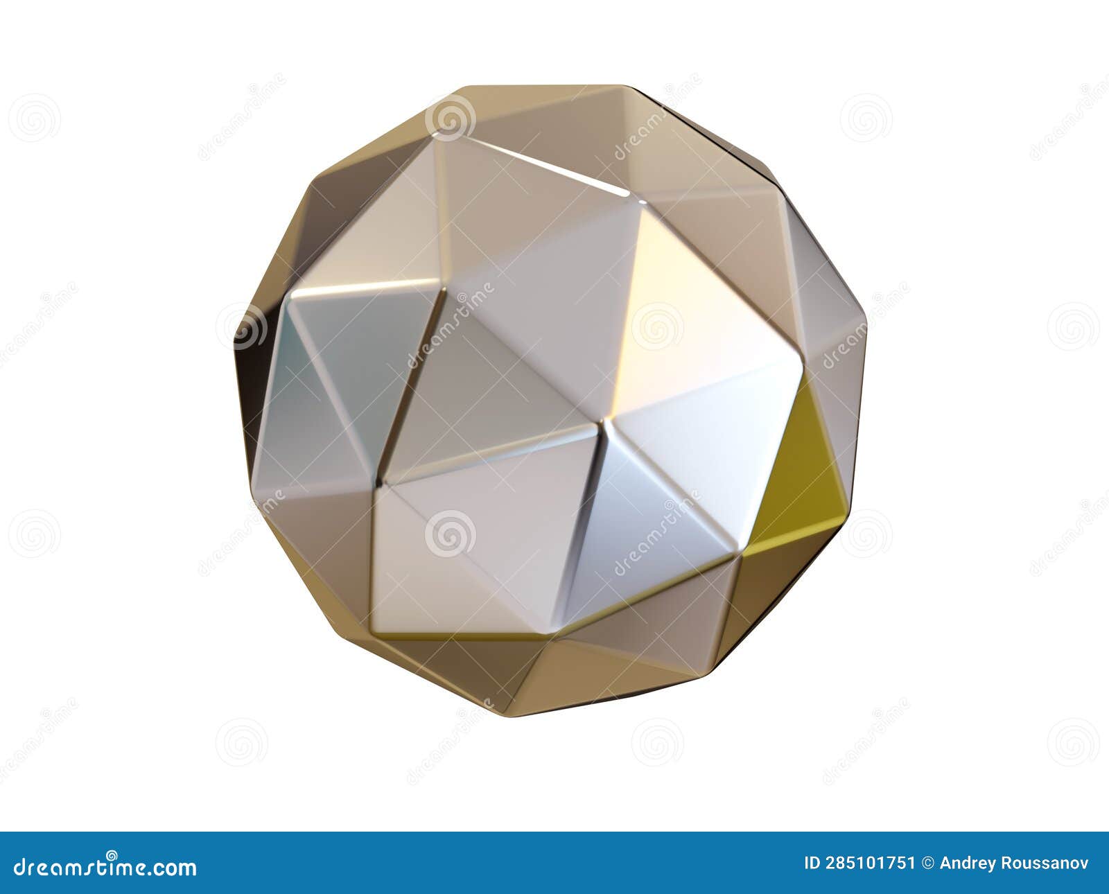 3d Shape, Metal Geometric Figure. 3d Render. Stock Illustration ...