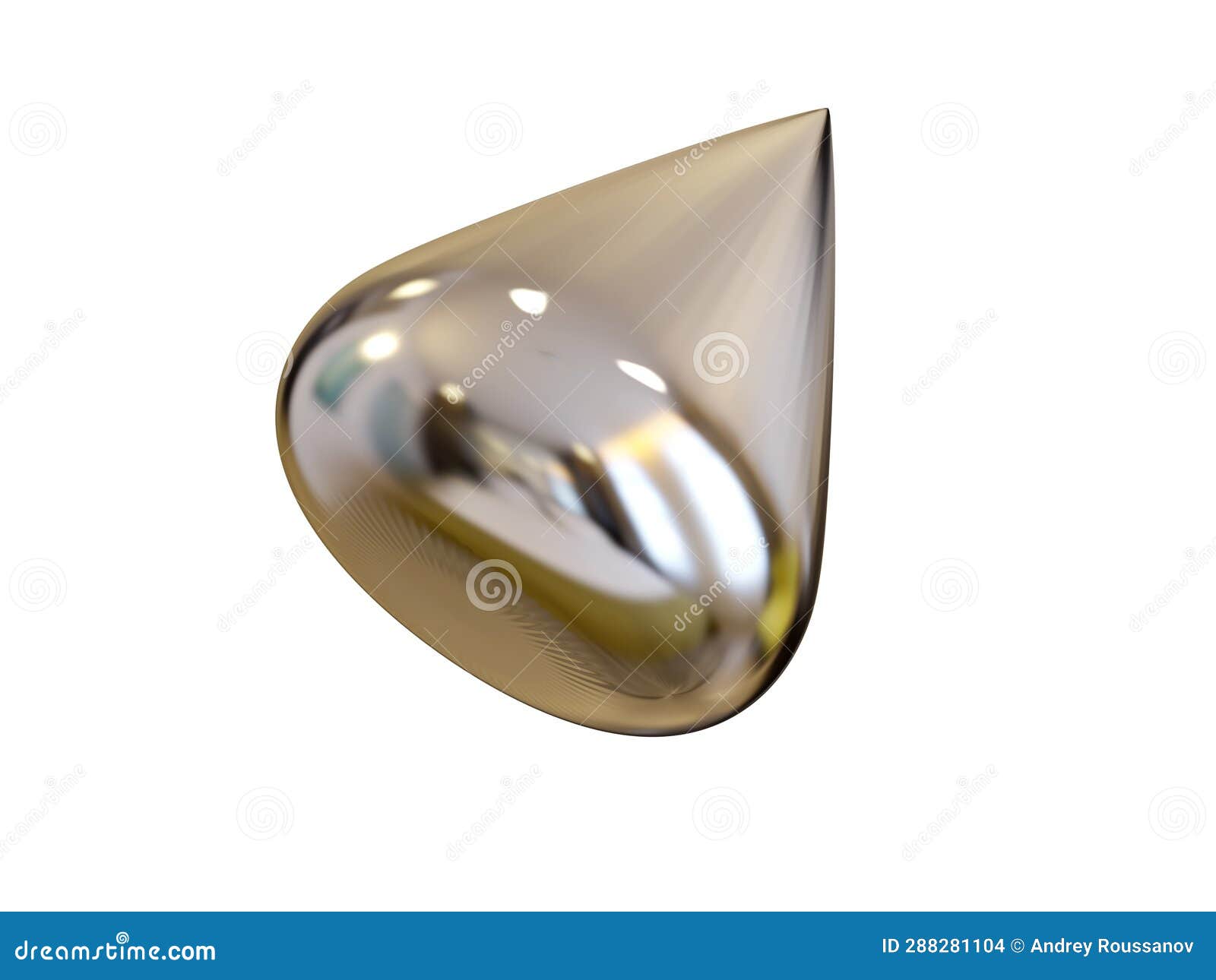 3d Shape, Metal Geometric Figure. 3d Render. Stock Illustration ...
