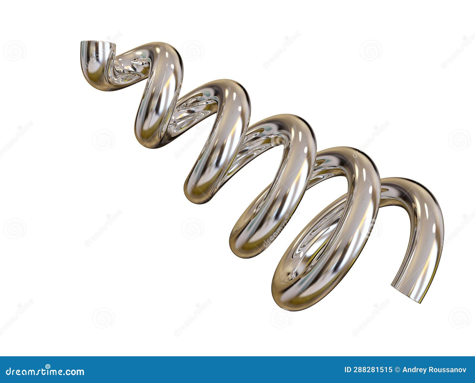 3d Shape, Metal Geometric Figure. 3d Render. Stock Illustration ...