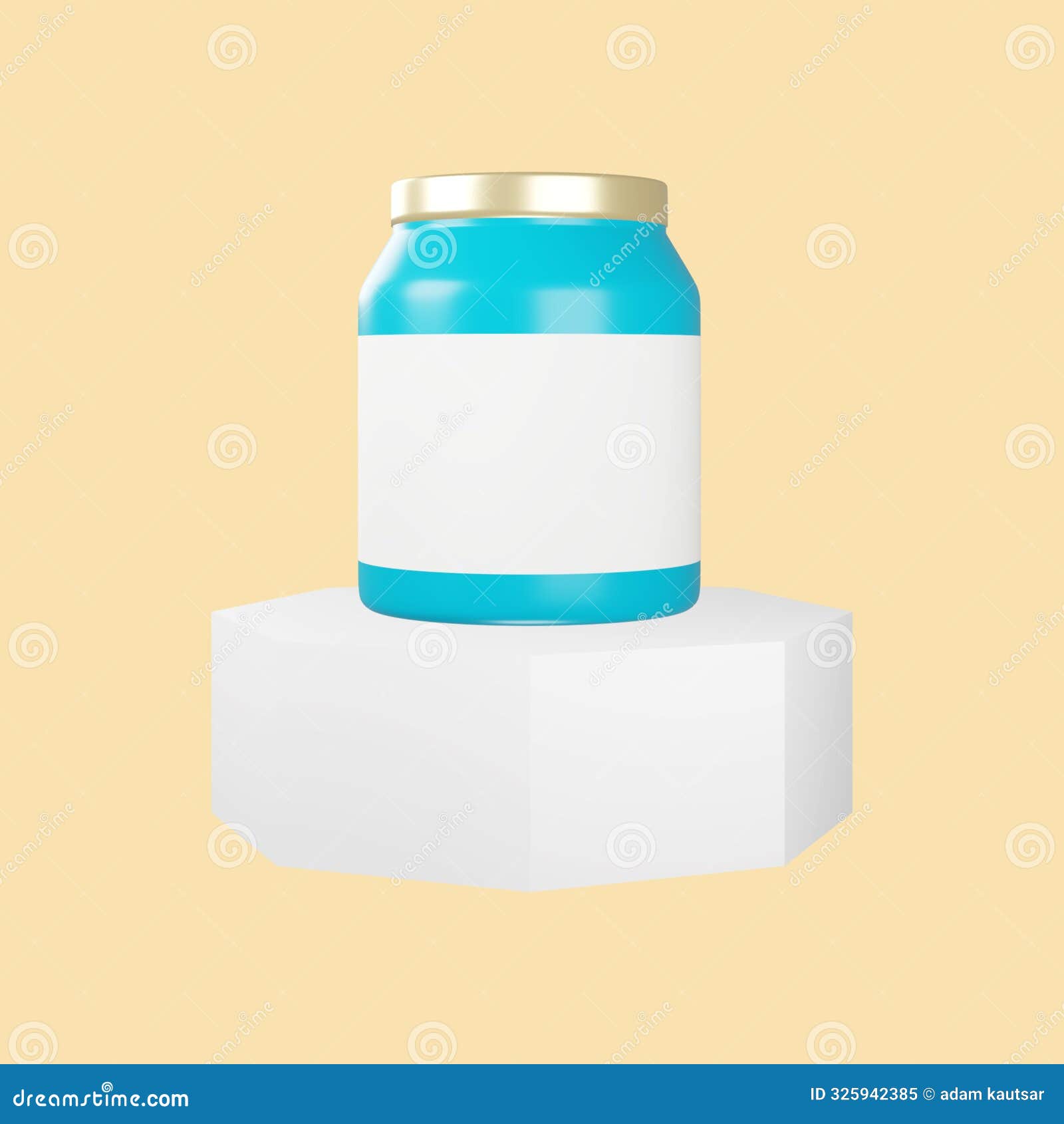 3D Shape Mockup of Powdered Milk Packaging or Jars Stock Illustration ...
