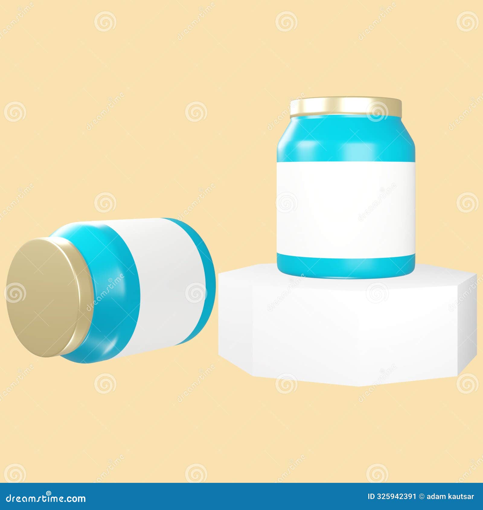3D Shape Mockup of Powdered Milk Packaging or Jars Stock Illustration ...