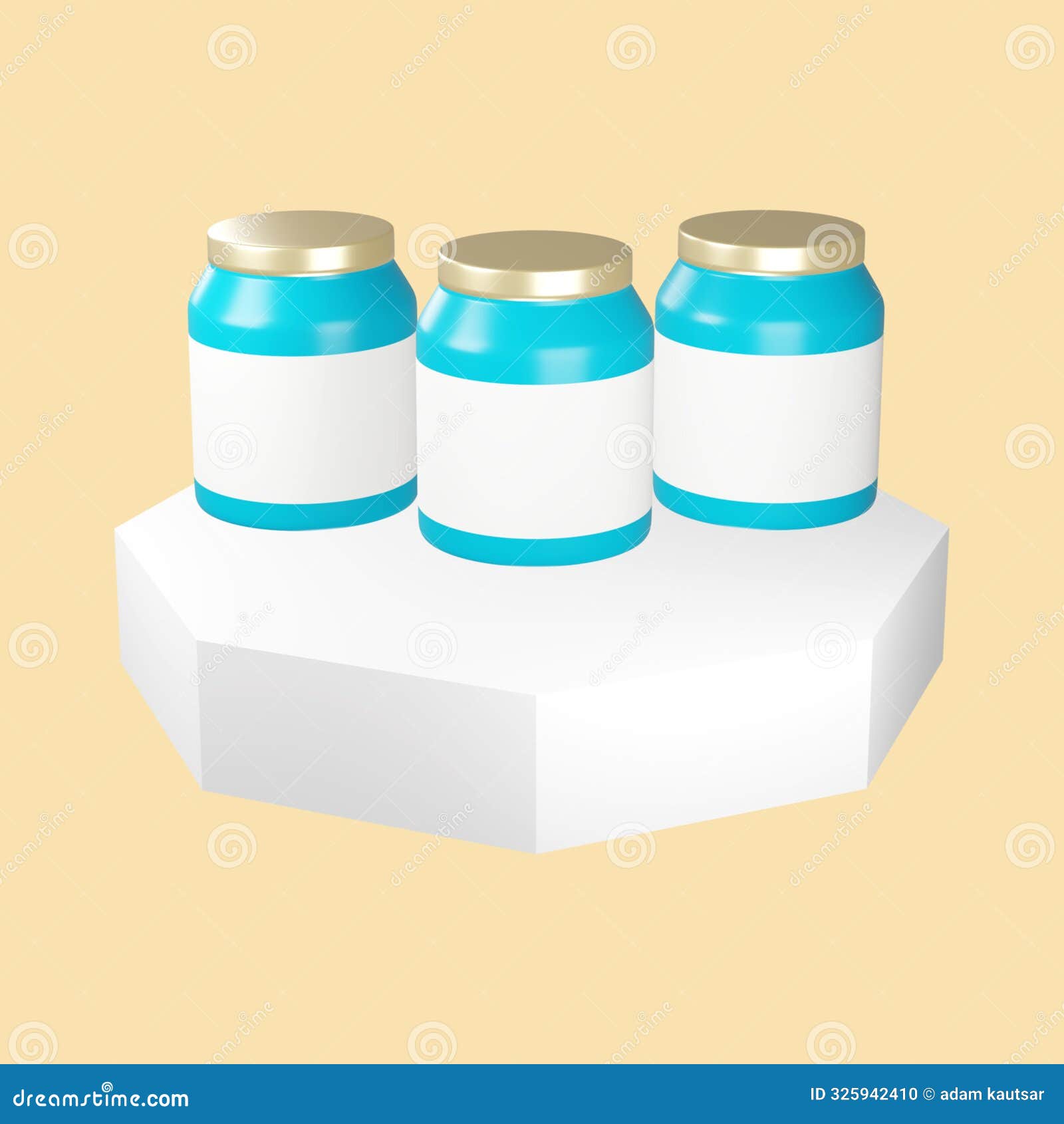 3D Shape Mockup of Powdered Milk Packaging or Jars Stock Illustration ...
