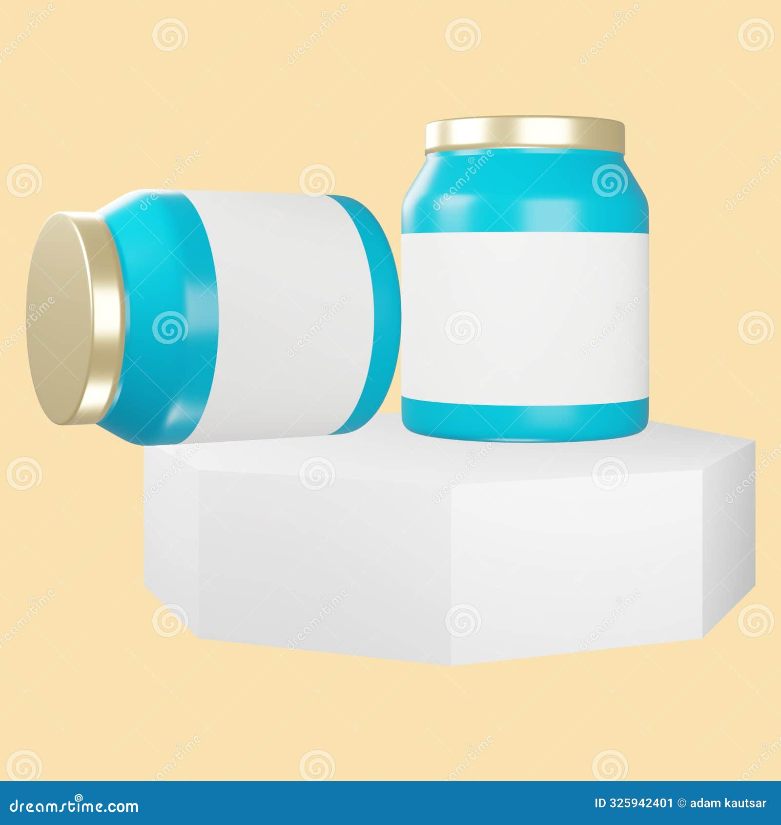 3D Shape Mockup of Powdered Milk Packaging or Jars Stock Illustration ...