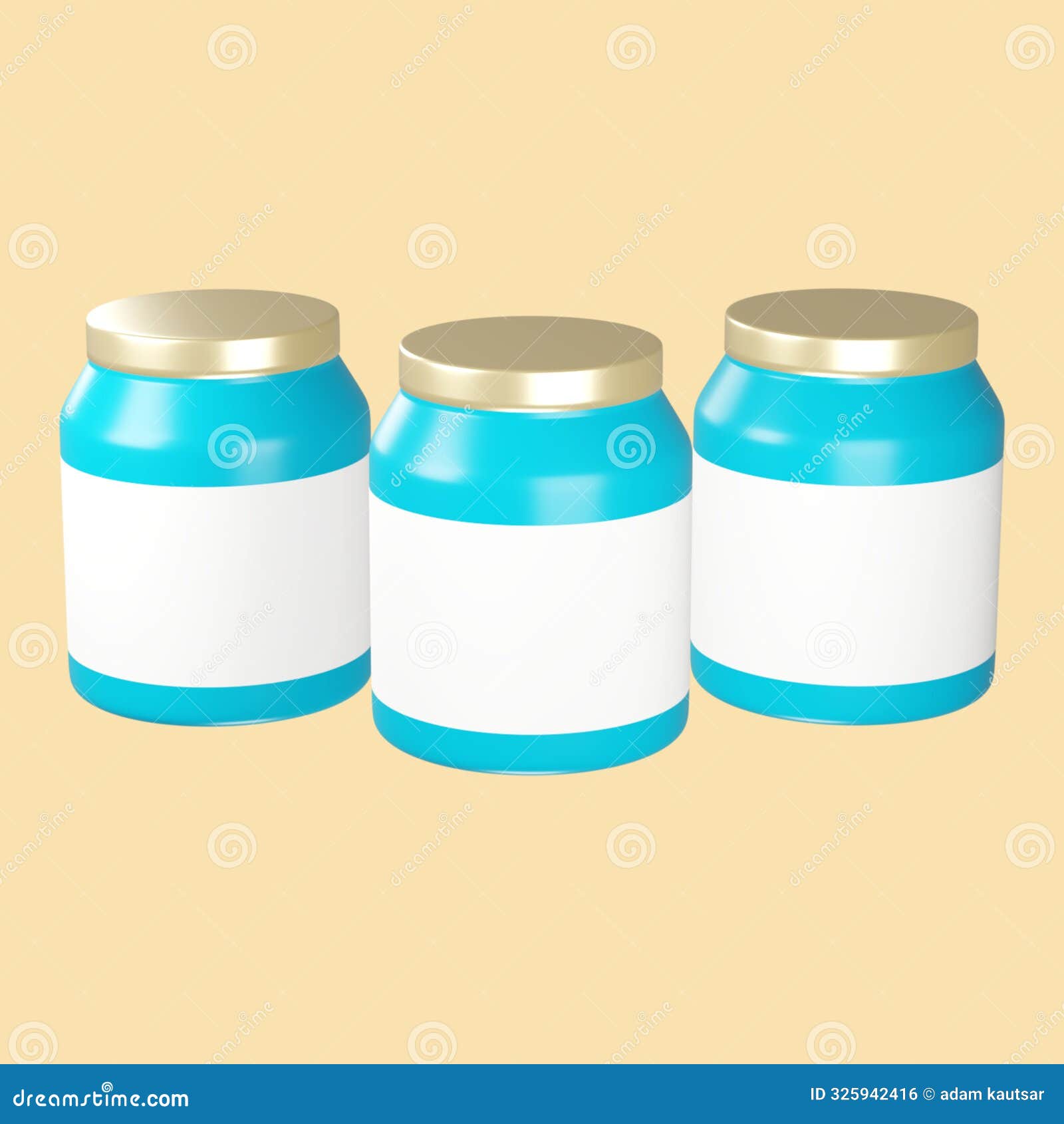 3D Shape Mockup of Powdered Milk Packaging or Jars Stock Illustration ...