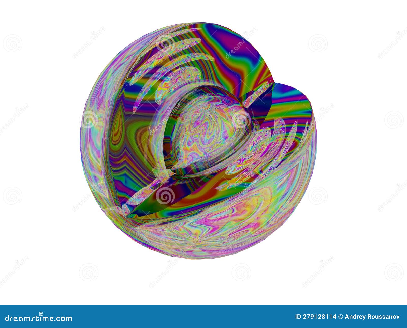 3d Shape, Rainbow Geometric Figure. 3d Render. Stock Illustration ...