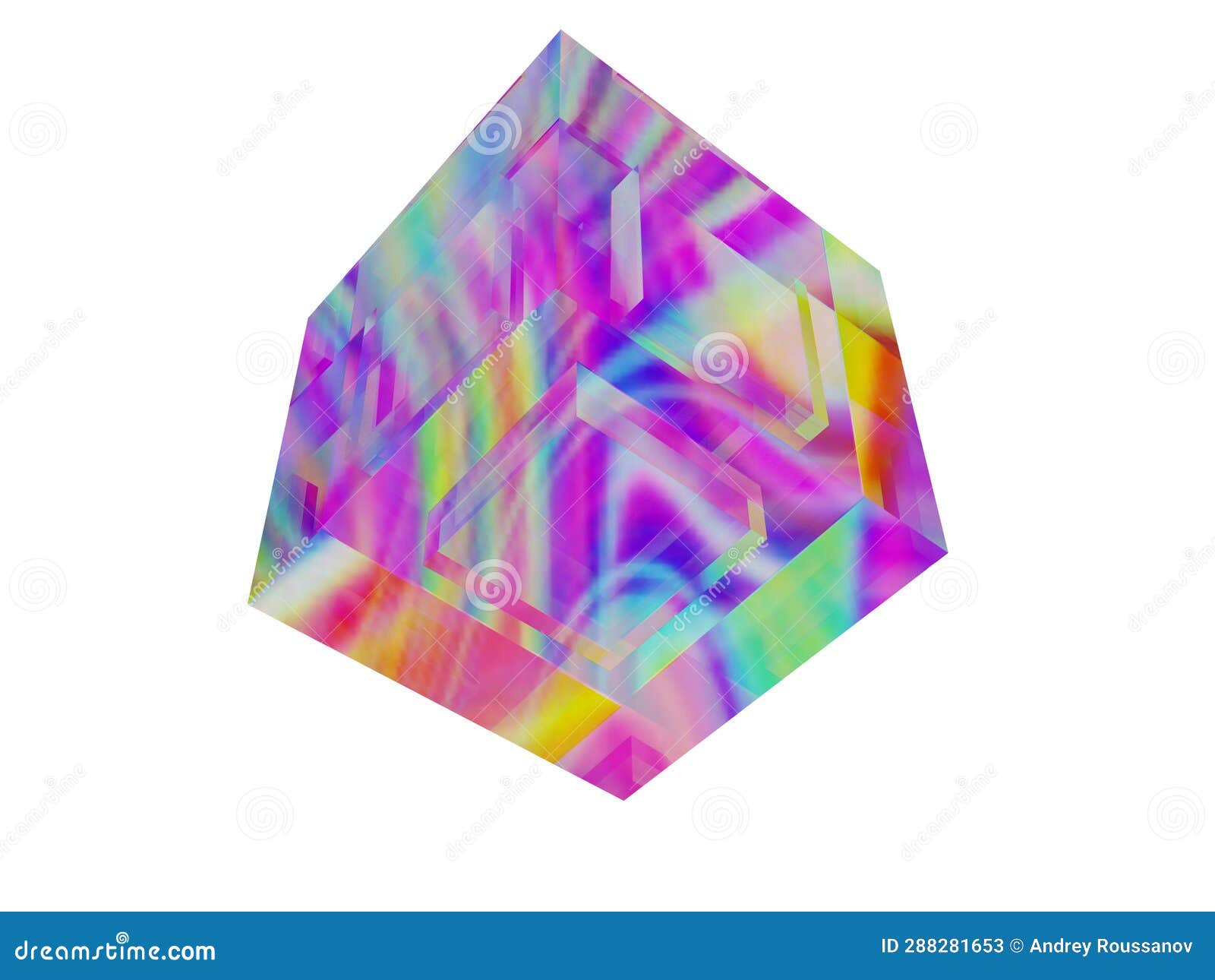 3d Shape, Rainbow Geometric Figure. 3d Render. Stock Illustration ...
