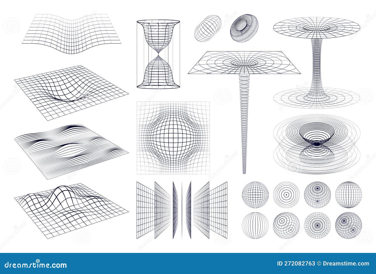 3d Shapes Icon Set stock vector. Illustration of concept - 272082763