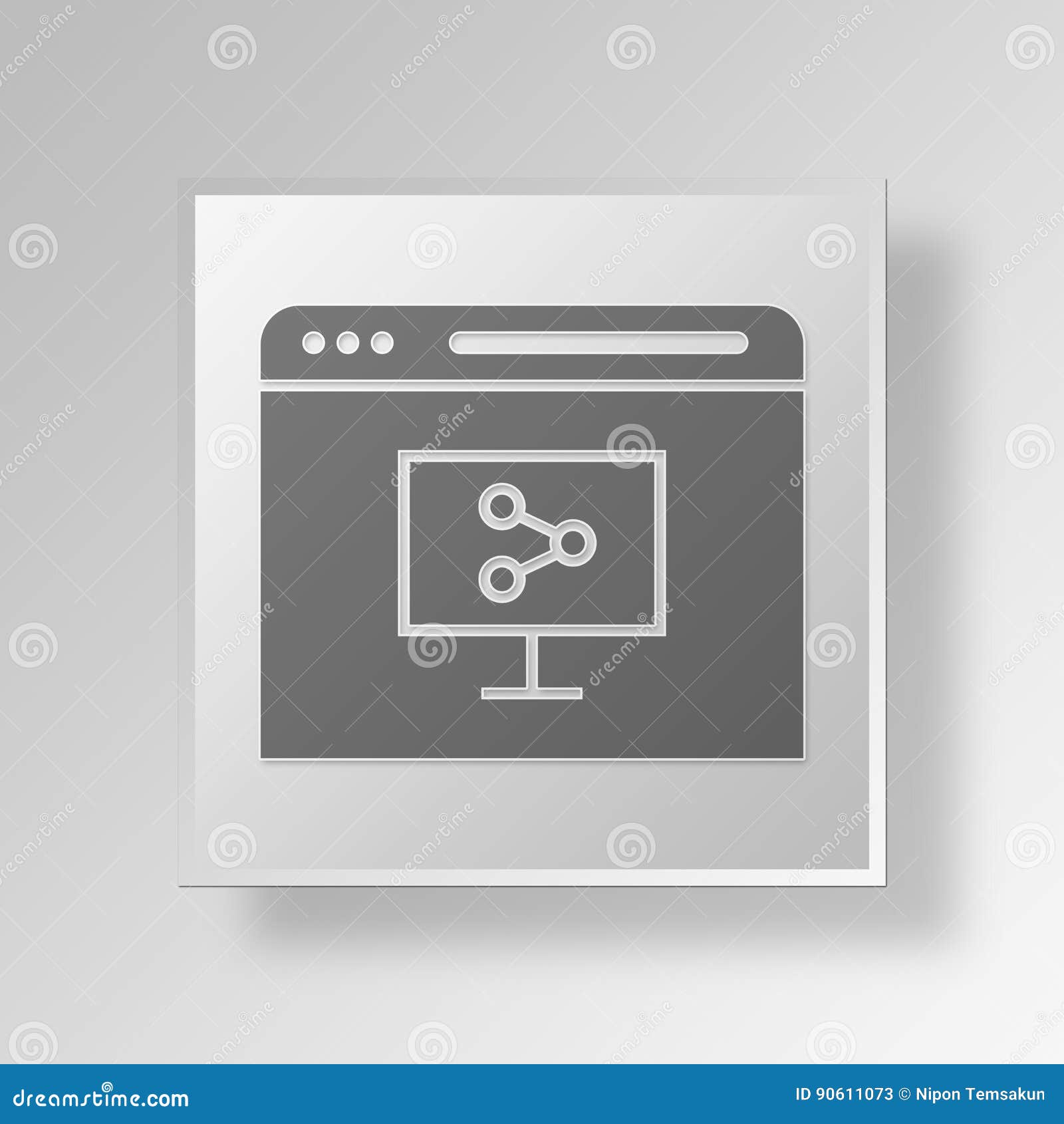 3D Share Icon Business Concept Stock Illustration - Illustration of ...