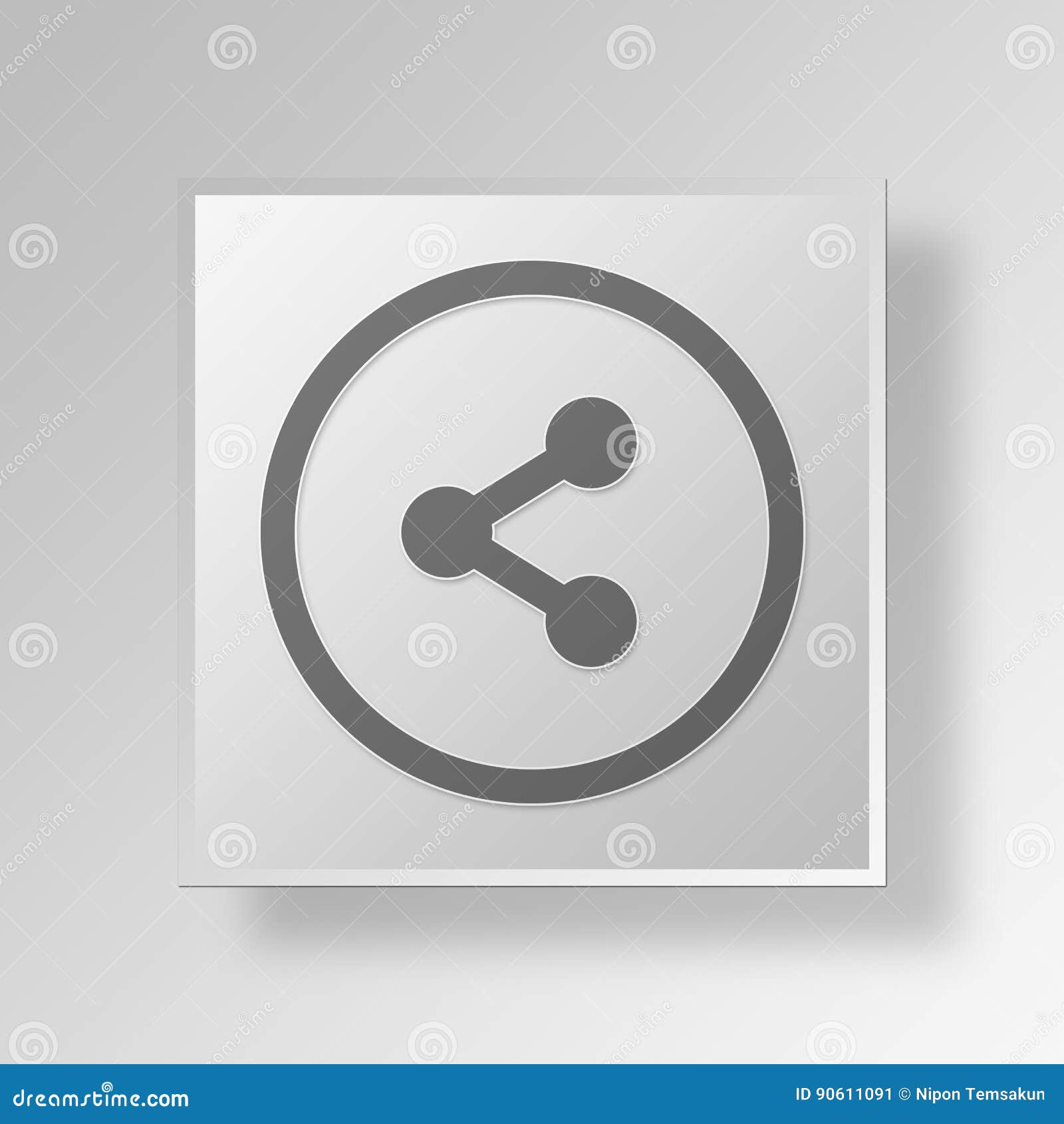 3D Share Icon Business Concept Stock Illustration - Illustration of ...