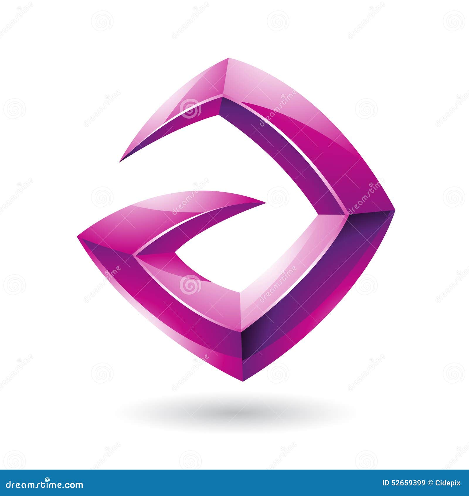 3d Sharp Glossy Magenta Logo Icon Based on Letter a Stock Vector ...