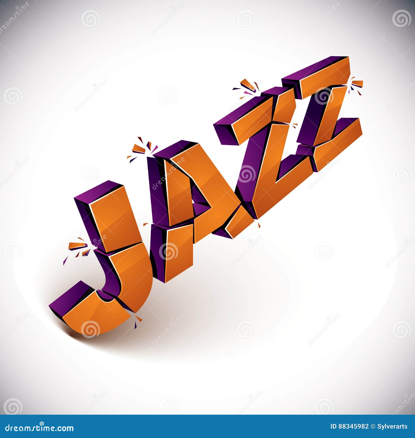 3d Shattered Vector Jazz Word Created with Refractions. Stock Vector ...