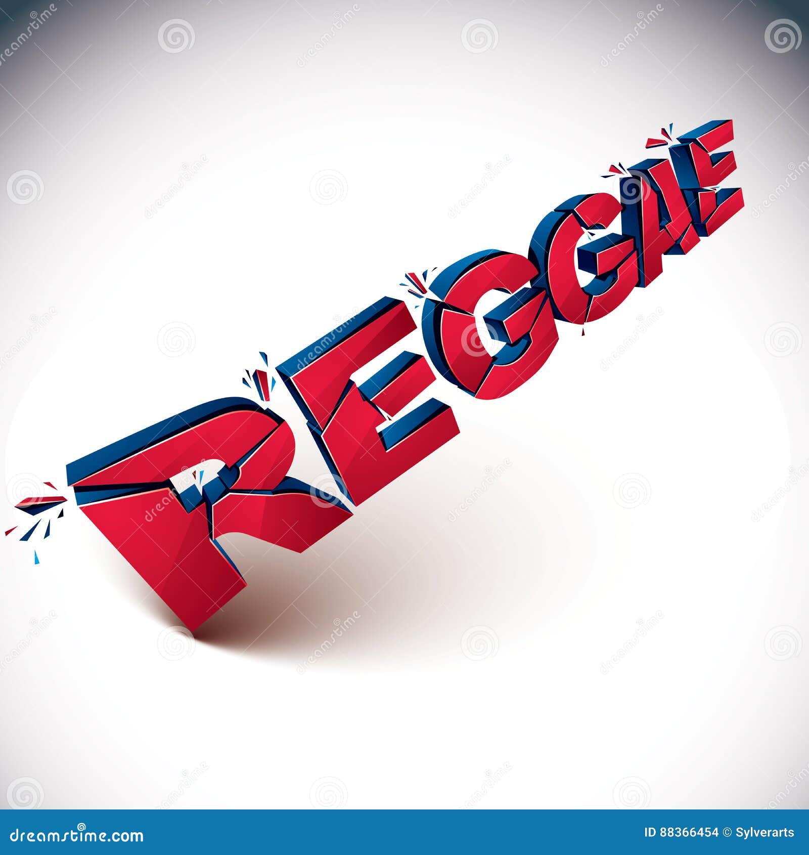 3d Shattered Vector Green Reggae Music Word Created With Refract ...