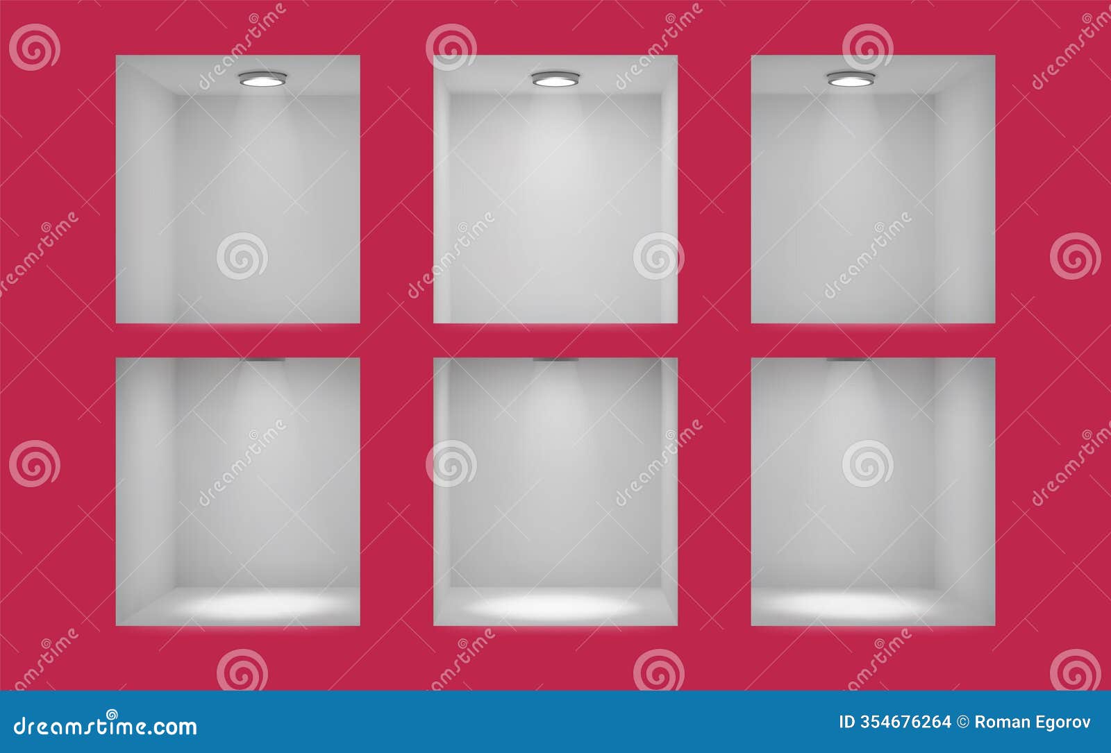 Showcase And Niche With Spotlights For Exhibit Stock Photography ...