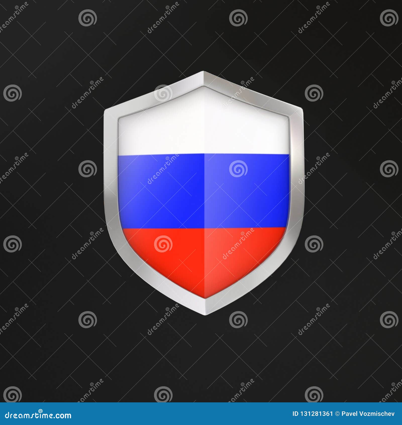 3D Shield with the Flag of Russia. Stock Illustration - Illustration of ...