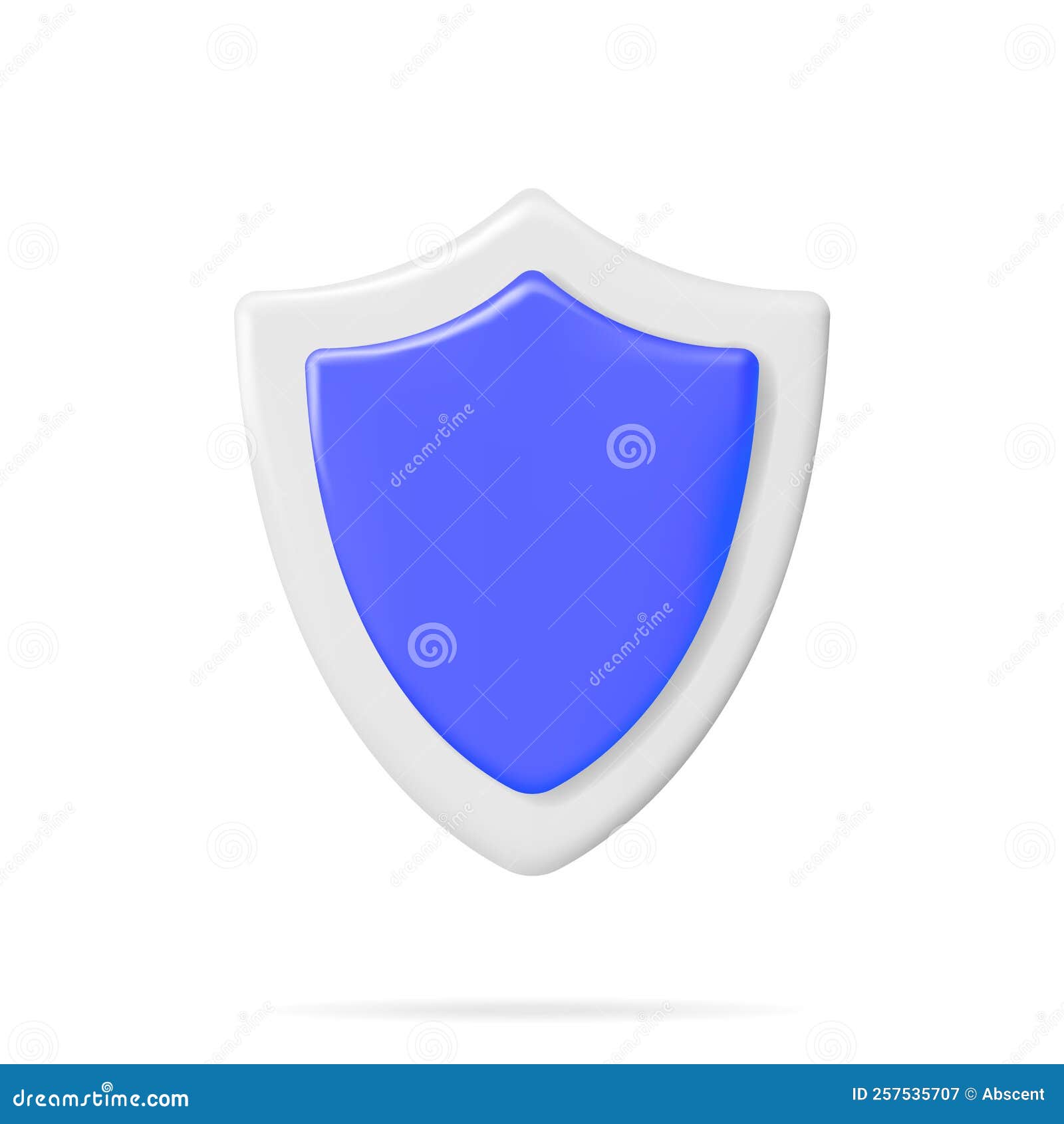 3D Shield Icon Isolated stock vector. Illustration of design - 257535707