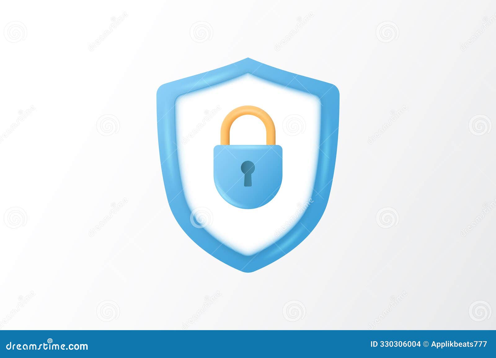3d Shield Icon with Padlock Icon. Security Data, Safety, Encryption ...