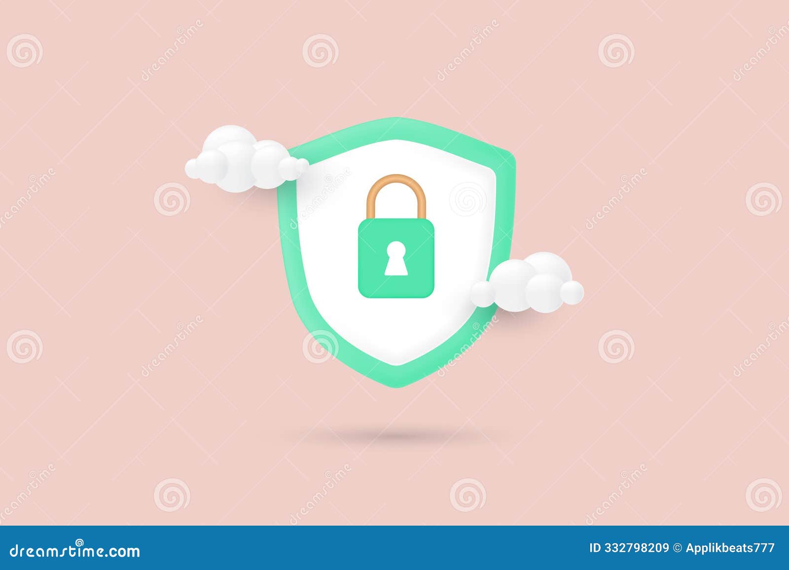 3d Shield Icon with Padlock Icon. Security Data, Safety, Encryption ...