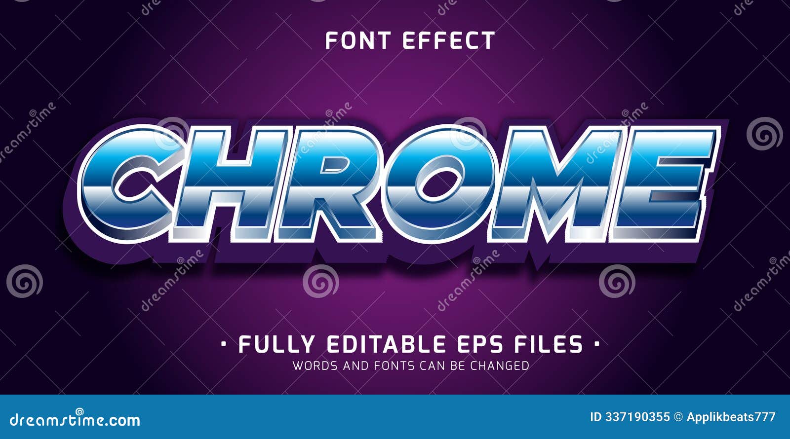 3D Shiny Font Effect with Modern and Clean Design Stock Vector ...