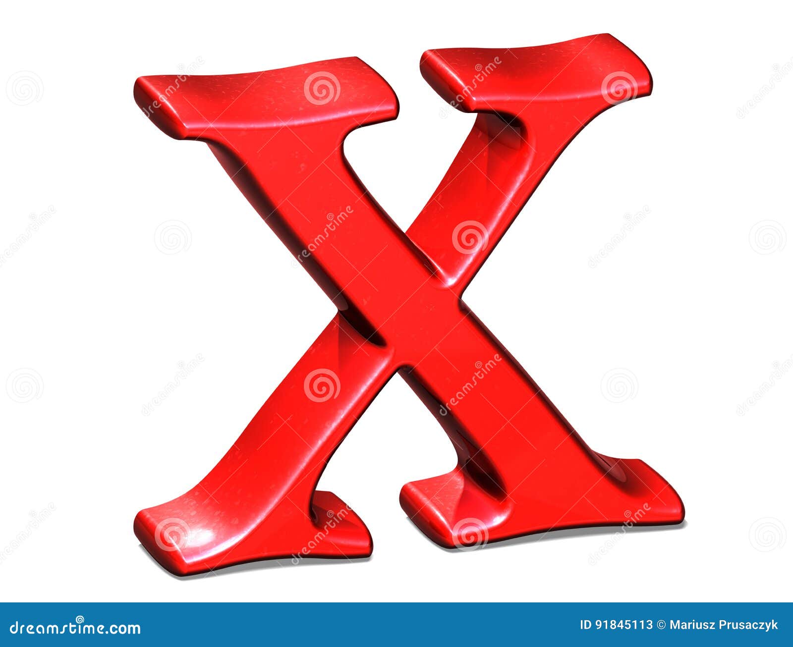 3D Shiny Red Letter on White Background Stock Illustration ...