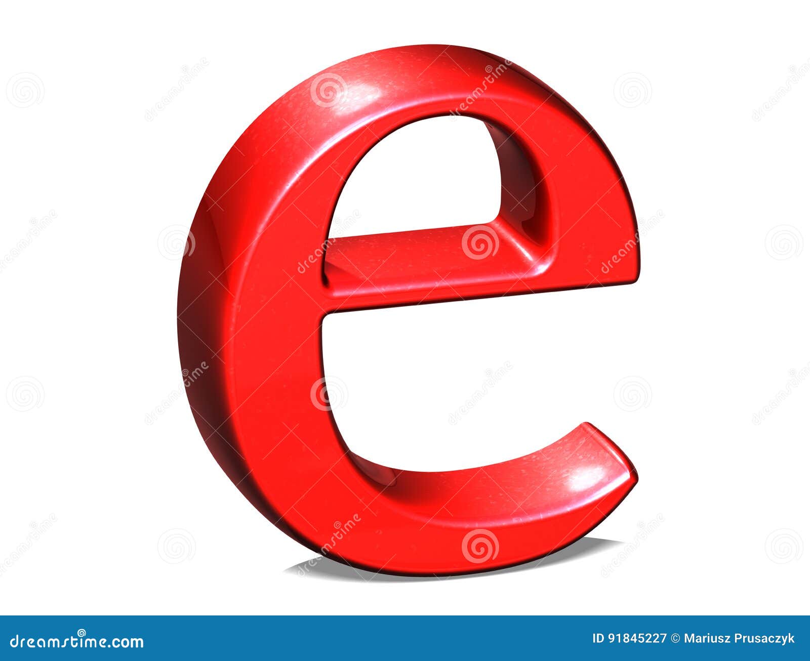 3D Shiny Red Letter on White Background Stock Illustration ...