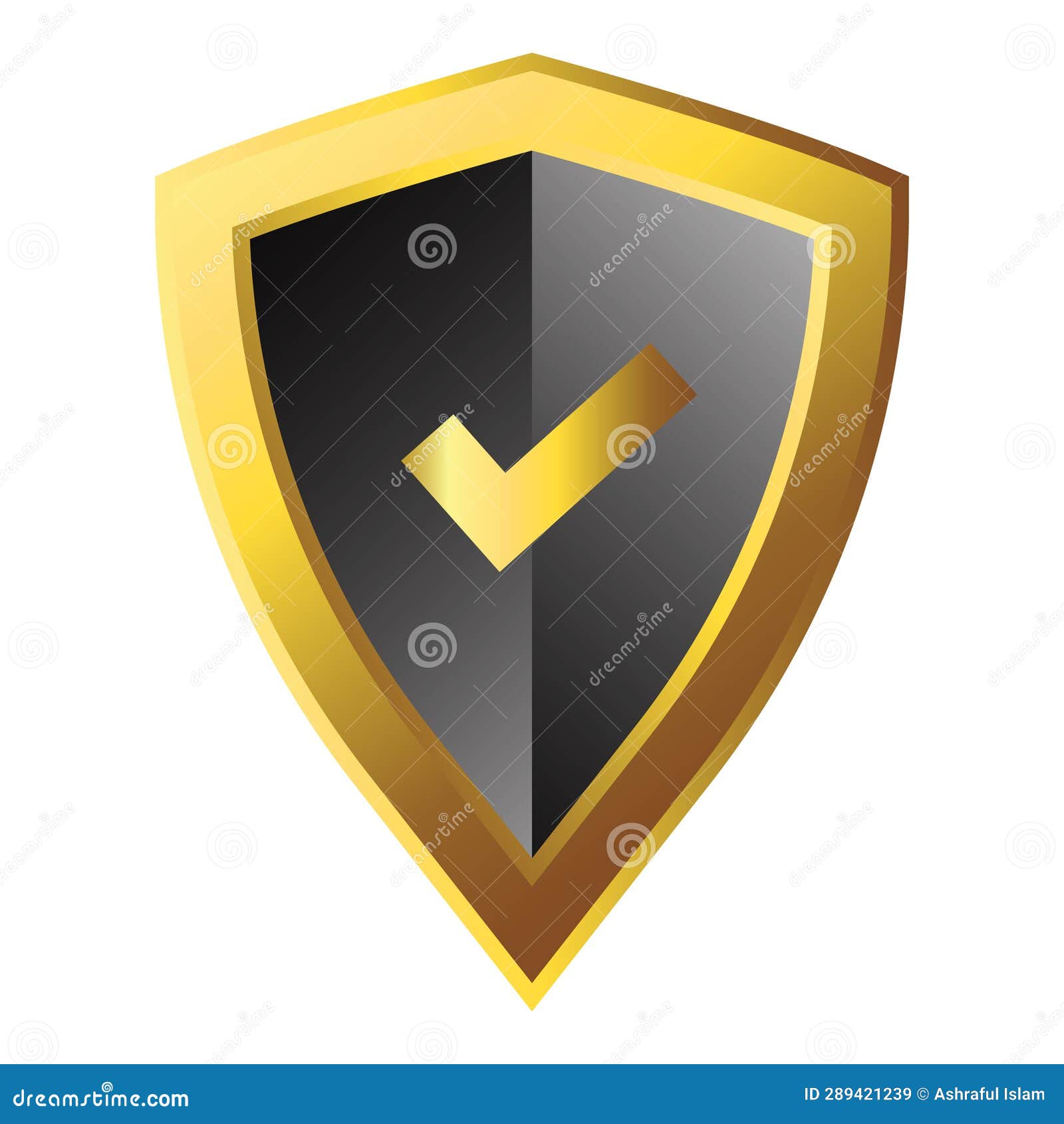 3D Shiny Shield Golden Gradient Shape Vector, Shield Vector Design ...