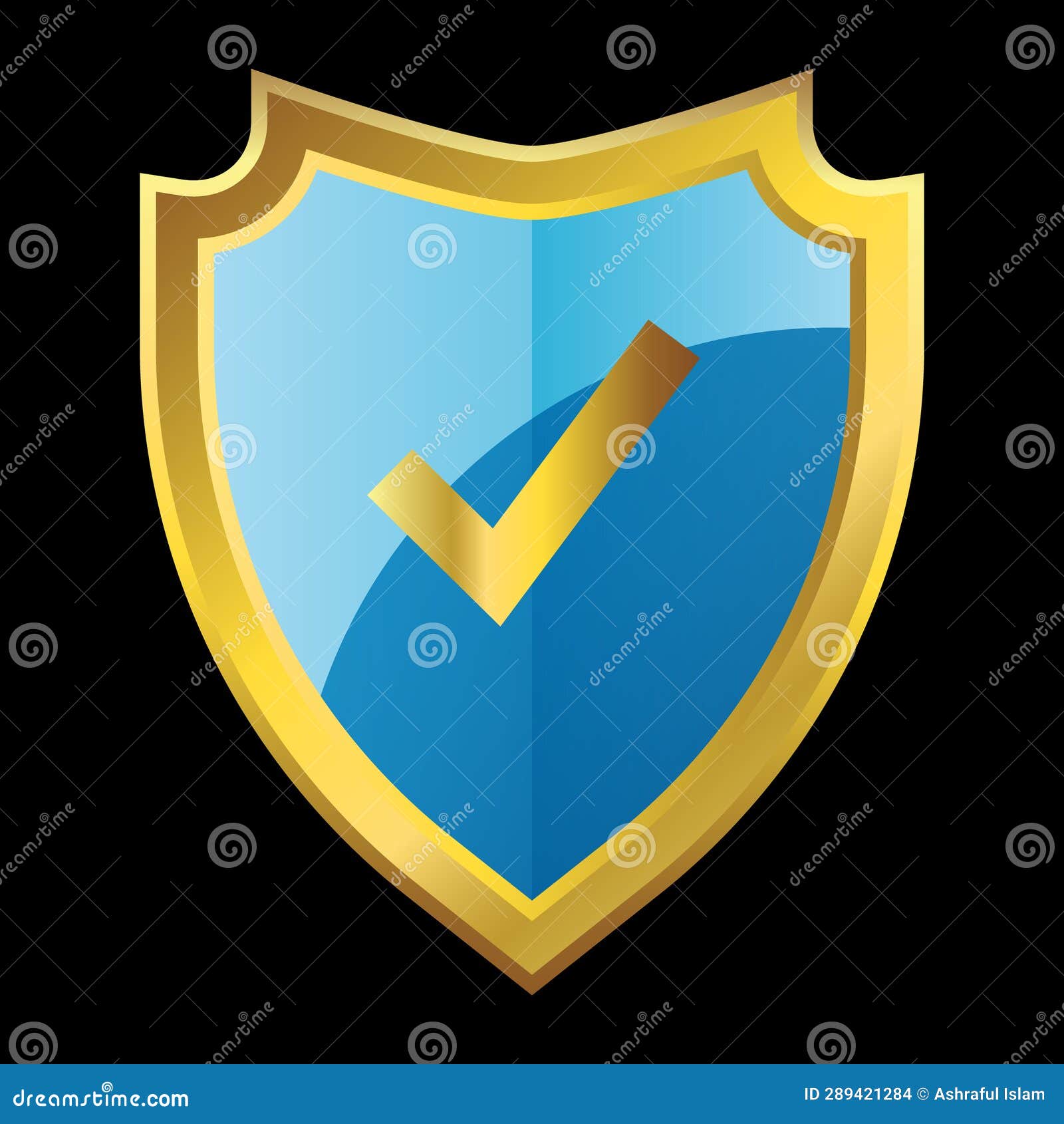 3D Shiny Shield Golden Gradient Shape Vector, Shield Vector Design ...