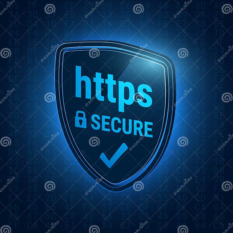 3D Shiny Shield. Secure Https Protocol. Icon Safe Web. Closed Lock ...