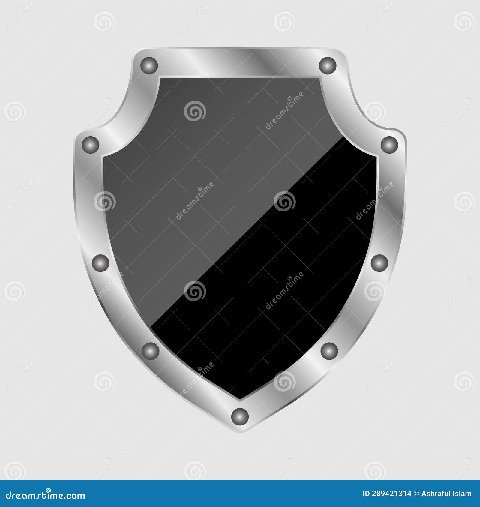 3D Shiny Shield Silver or Metallic Gradient Shape Vector, Shield Vector ...